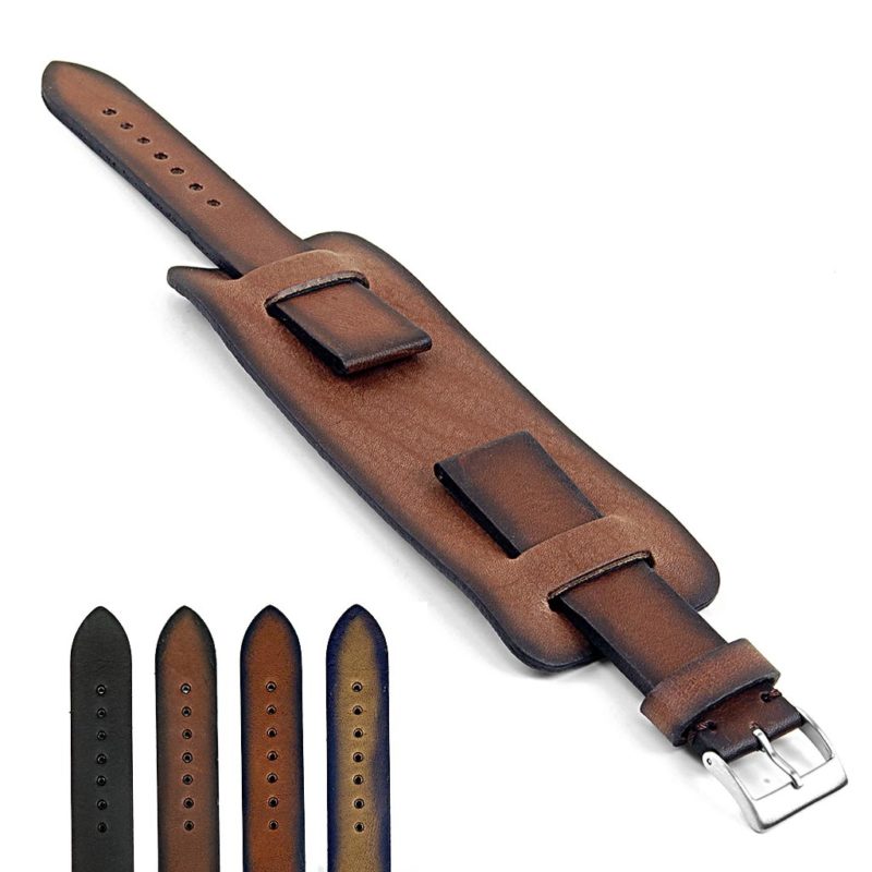 Gauntlet Vintage Leather Cuff Bund Strap By DASSARI | StrapsCo