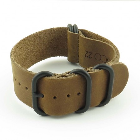 Leather One-Piece Strap with Black Hardware | StrapsCo