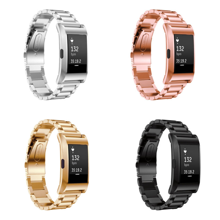 Stainless Steel Link Band with Frame for Fitbit Charge 2 | StrapsCo