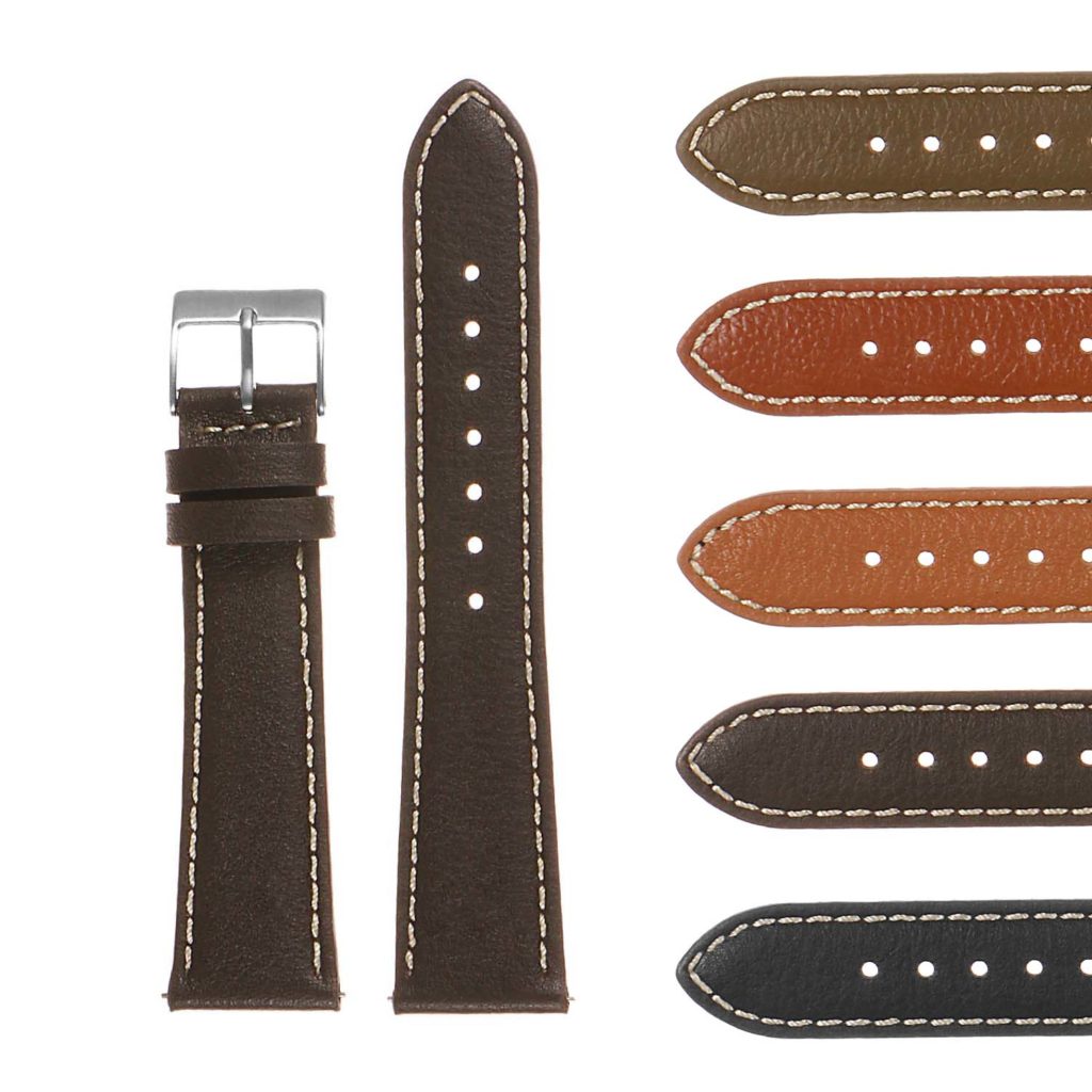 Classic Pebbled Leather Watch Band By DASSARI | StrapsCo