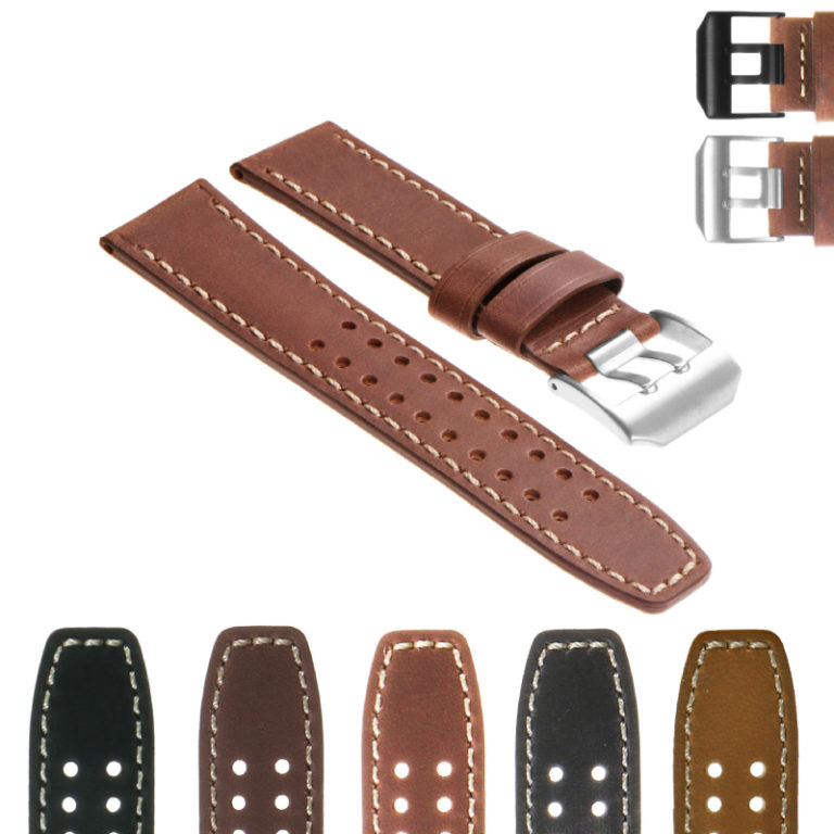 DASSARI 23mm Vintage Leather Watch Strap for Luminox Evo | StrapsCo