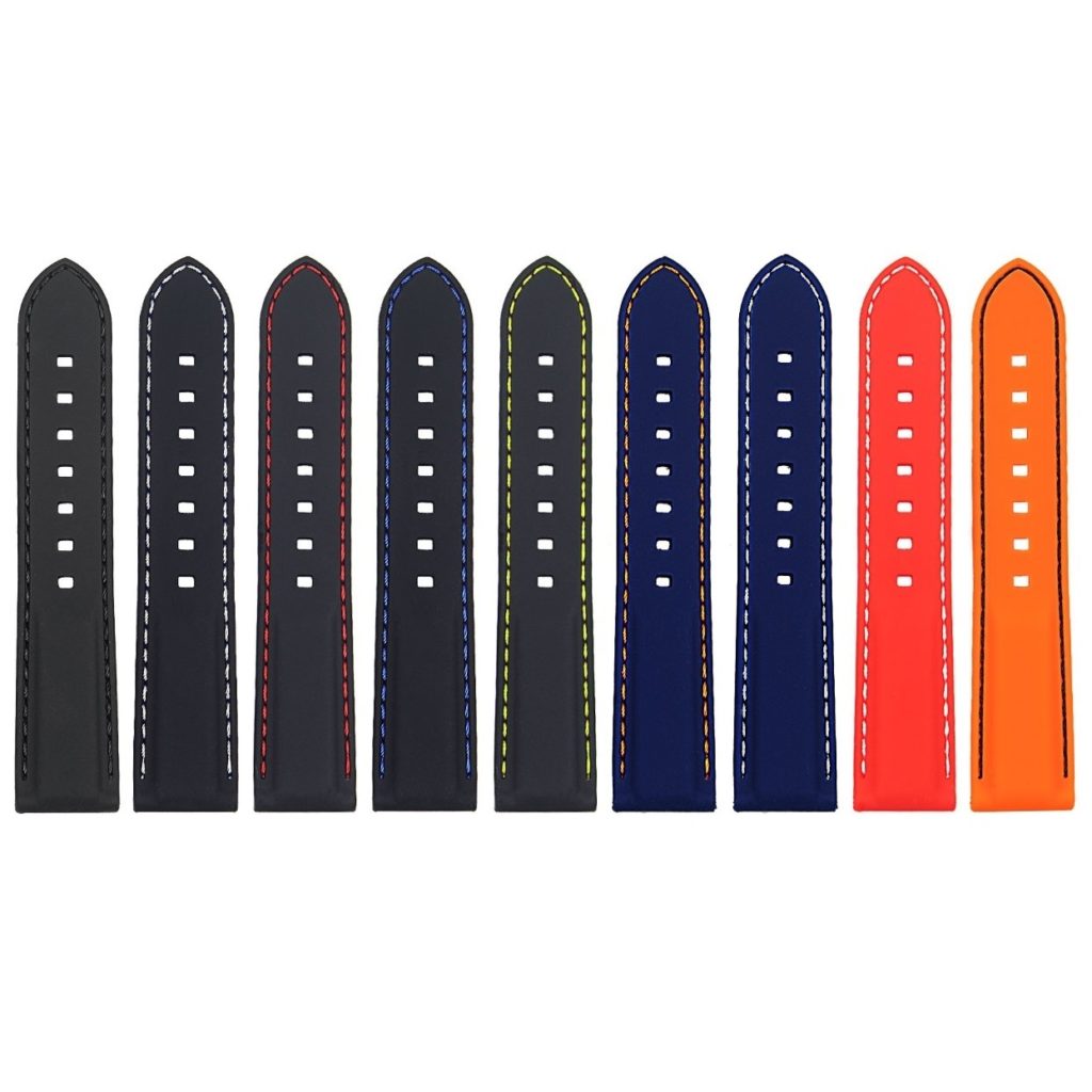 20mm Rubber Smart Watch Strap w/ Stitching | StrapsCo