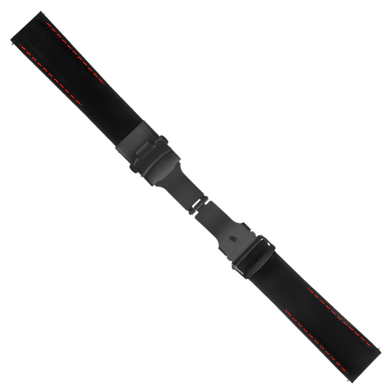 Rubber Strap with Stitching & Matte Black Clasp With Quick Release ...