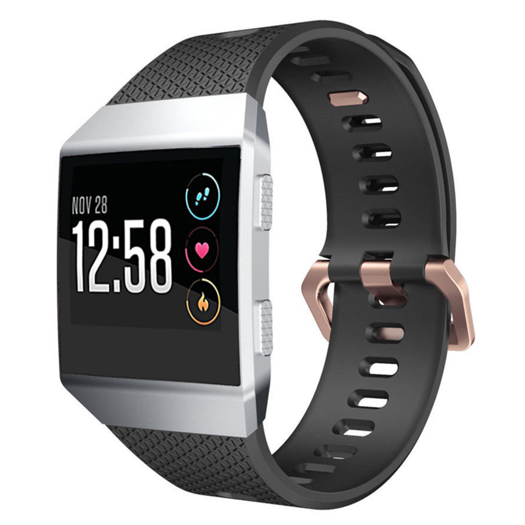 Rubber Strap w/ Rose Gold Buckle For Fitbit Ionic | StrapsCo