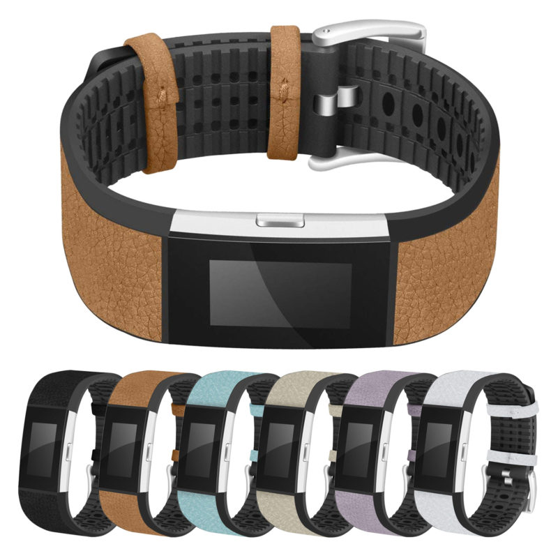 Rubber & Leather Strap For Fitbit Charge 2 | StrapsCo