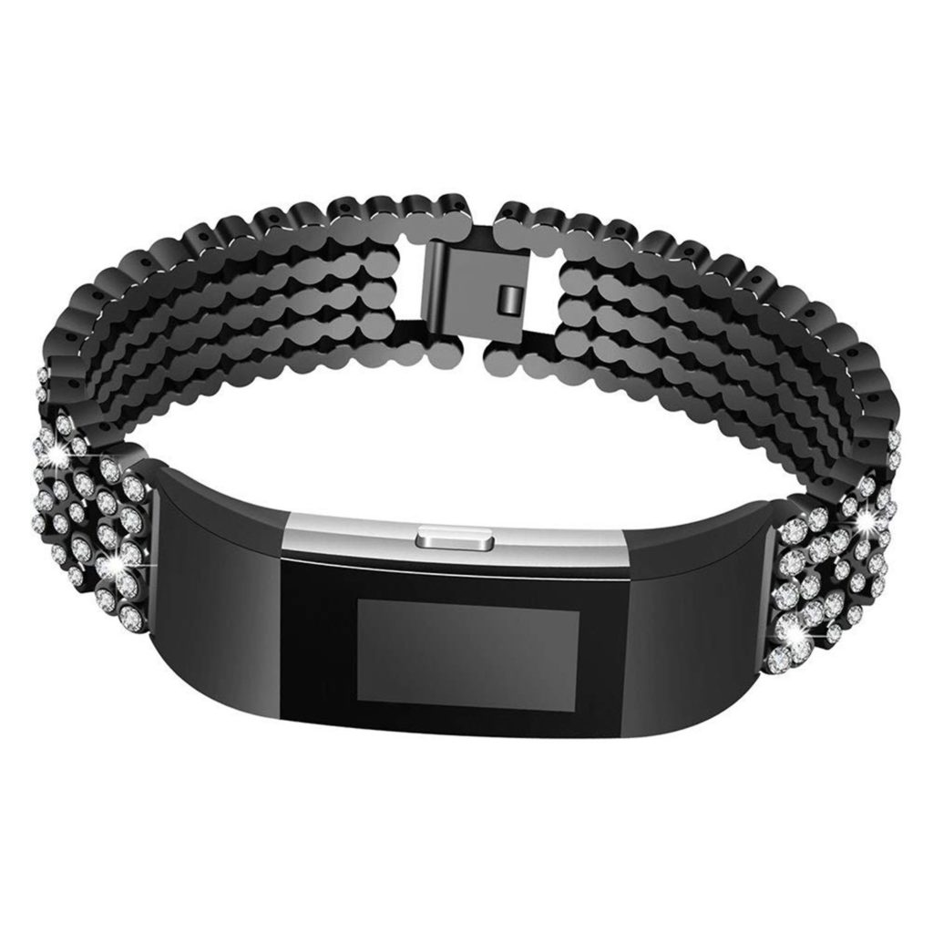 Metal Rhinestone Bracelet For Fitbit Charge 2 | StrapsCo