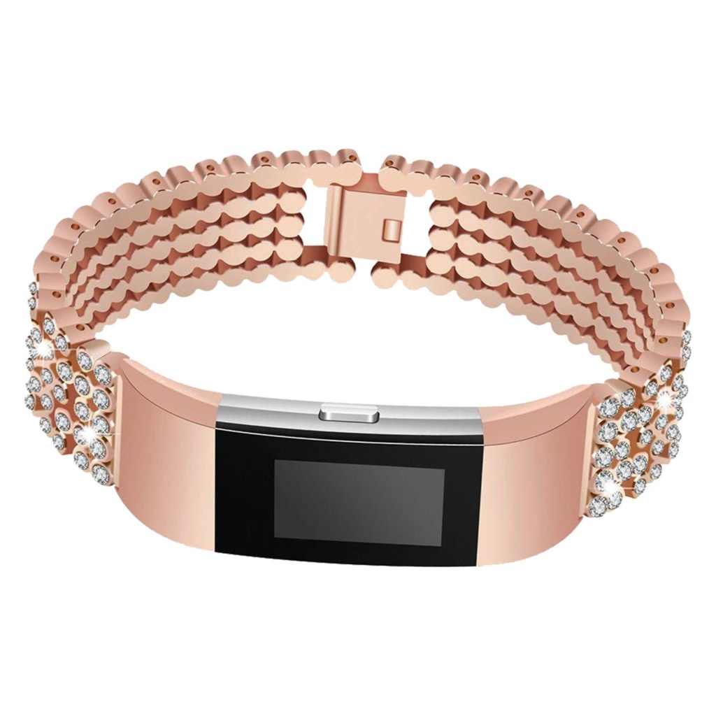 Metal Rhinestone Bracelet For Fitbit Charge 2 | StrapsCo