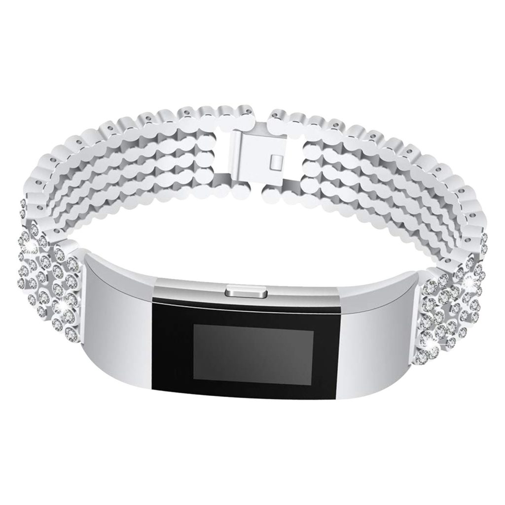 Metal Rhinestone Bracelet For Fitbit Charge 2 | StrapsCo