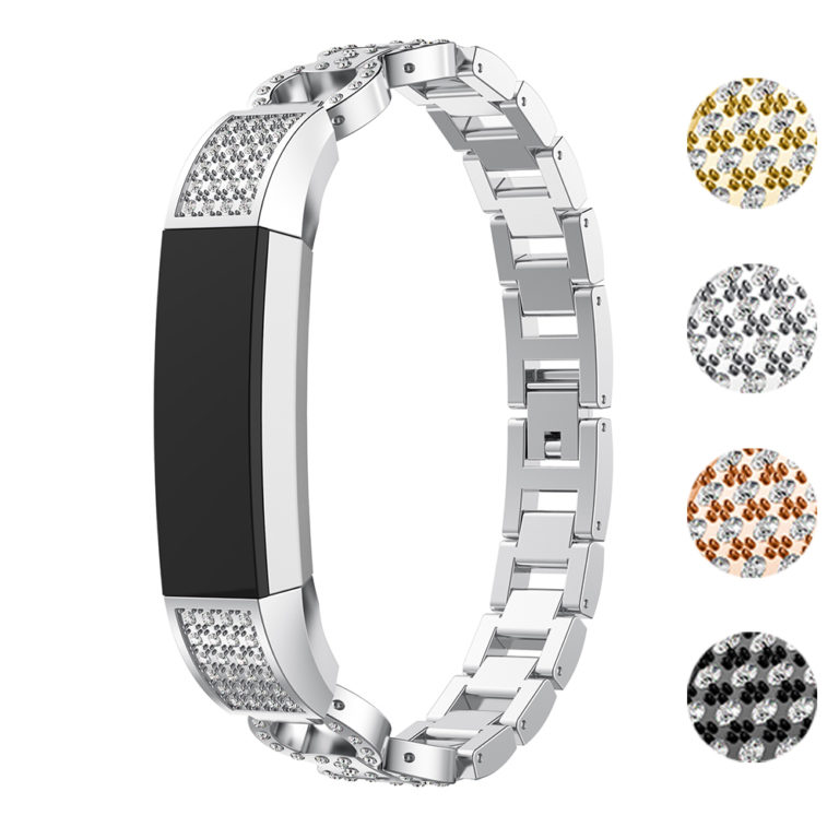 Alloy Link Strap w/ Rhinestones For Fitbit Alta & Alta HR | StrapsCo