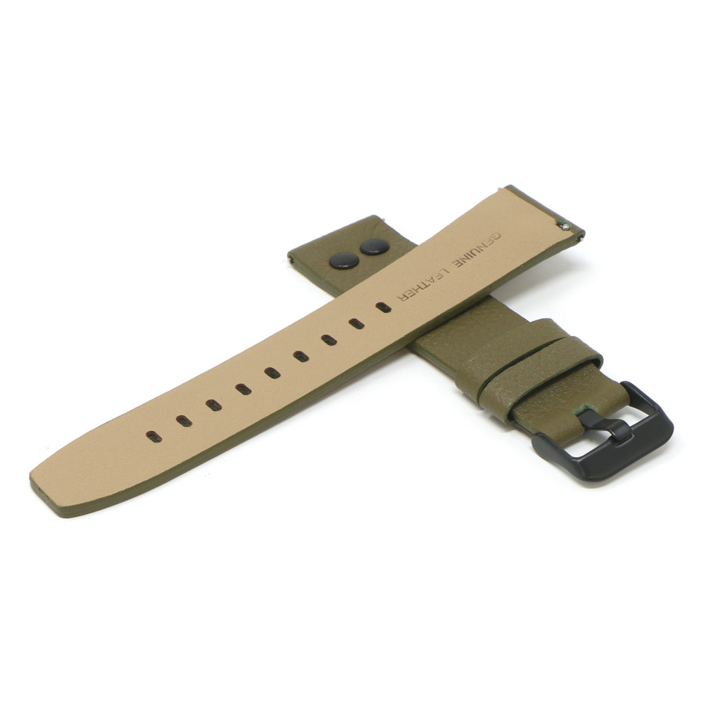 23mm Textured Leather Watch Band Strap w/ Rivets | StrapsCo