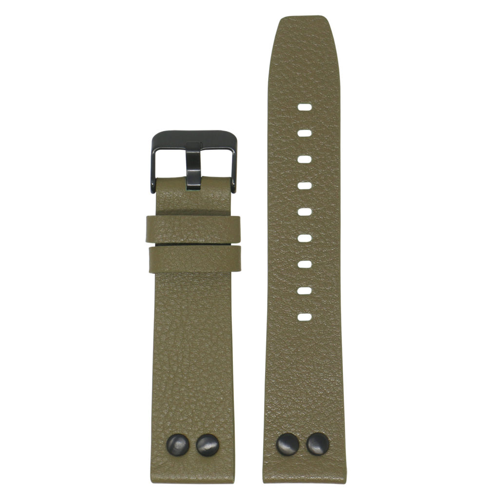 23mm Textured Leather Watch Band Strap w/ Rivets | StrapsCo