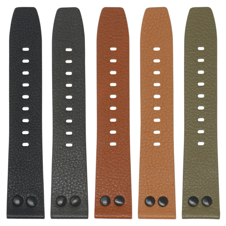 23mm Textured Leather Watch Band Strap w/ Rivets | StrapsCo