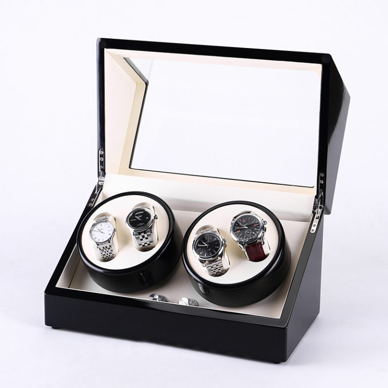 Carbon Fiber Watch Winder with Red Interior and LED Lights for 2 ...