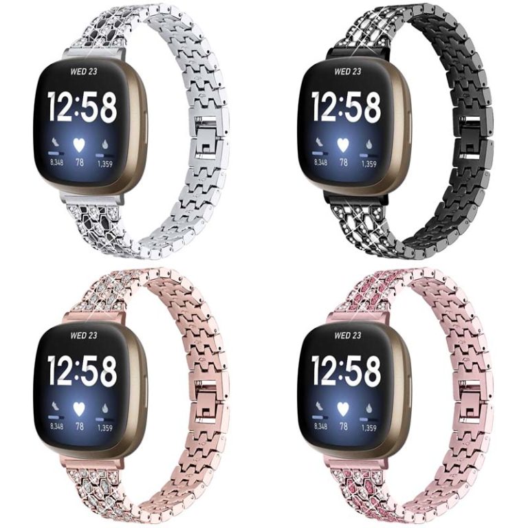 Pave Two-Tone Bracelet with Rhinestones For Fitbit Sense | StrapsCo