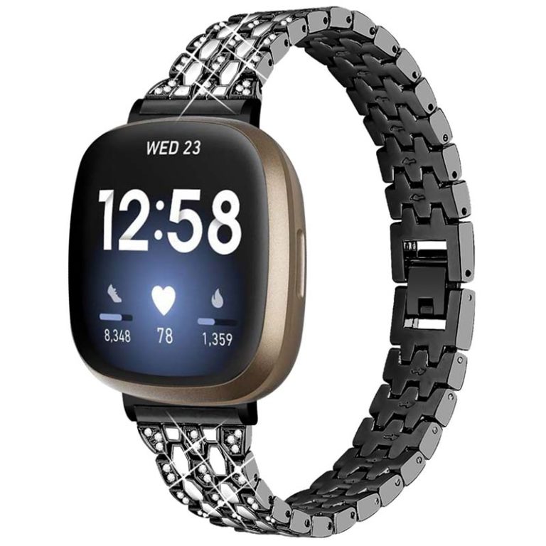 Pave Two-Tone Bracelet with Rhinestones For Fitbit Sense | StrapsCo