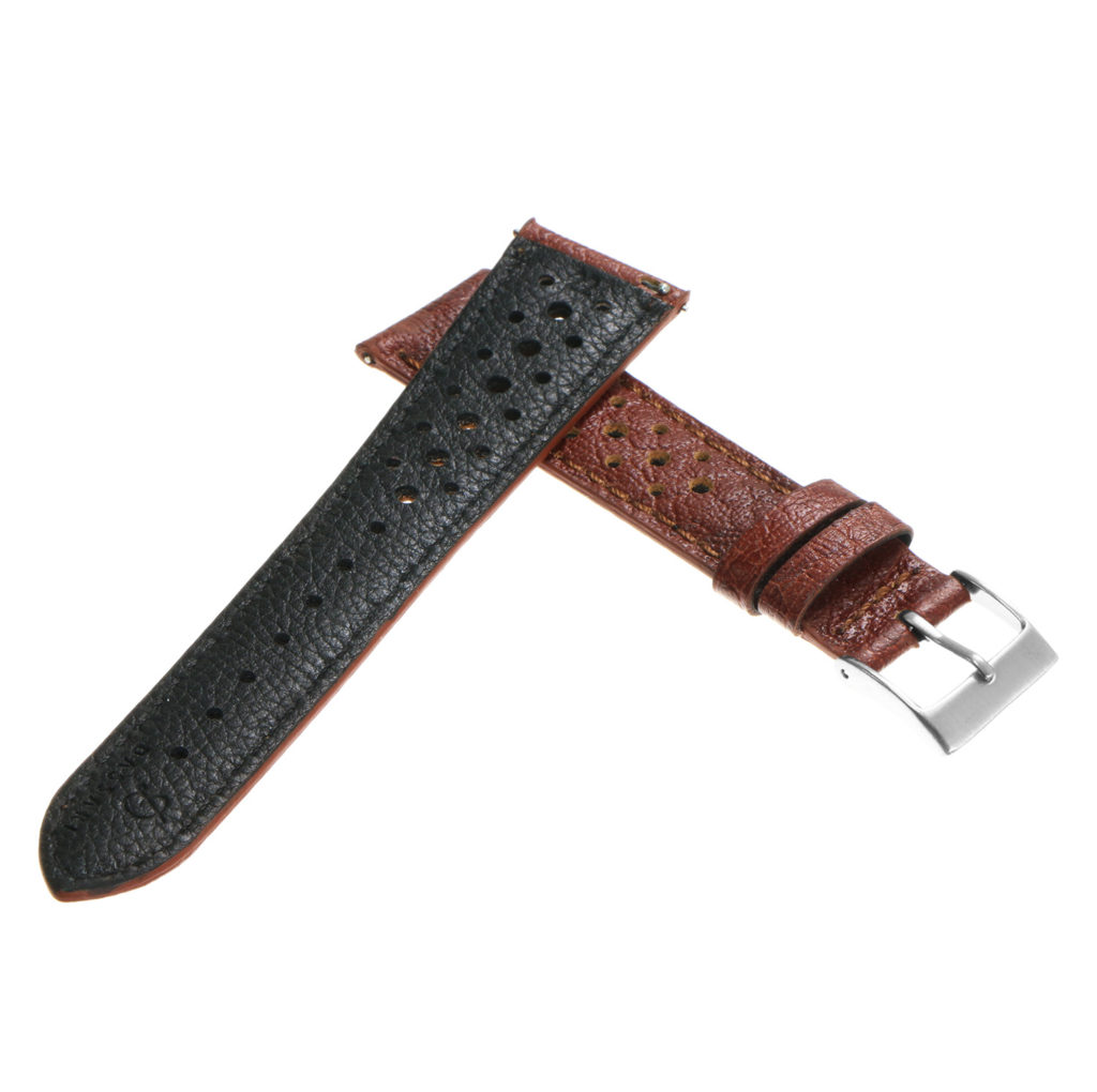 DASSARI Perforated Leather Rally Strap For MoonSwatch | StrapsCo