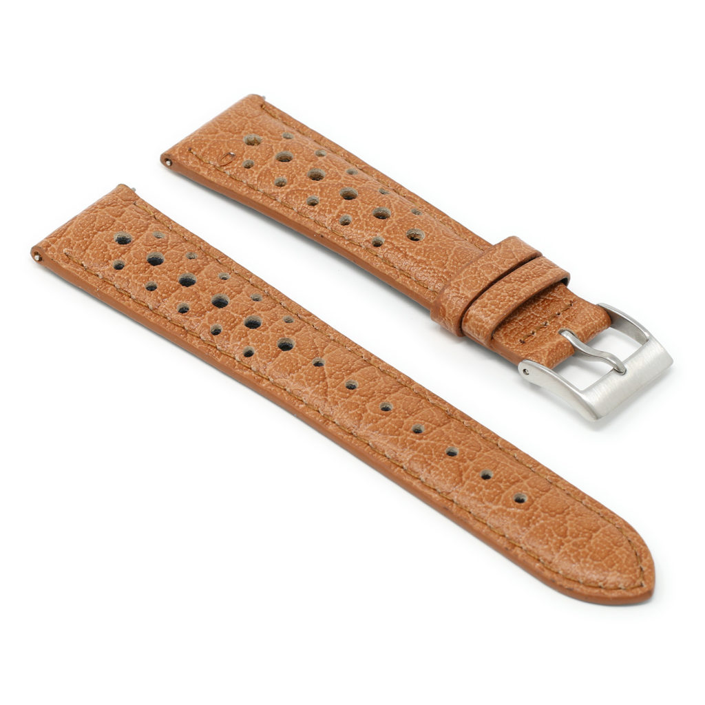 DASSARI Perforated Leather Rally Strap For MoonSwatch | StrapsCo