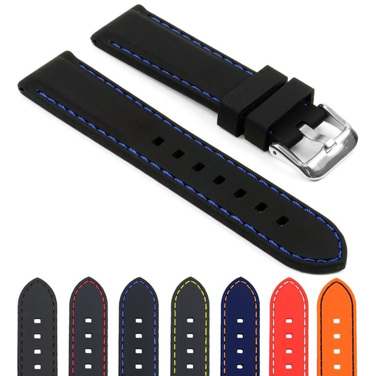 18mm Rubber Smart Watch Strap w/ Stitching | StrapsCo