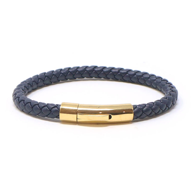 Leather Bolo Bracelet with Yellow Gold Clasp | StrapsCo