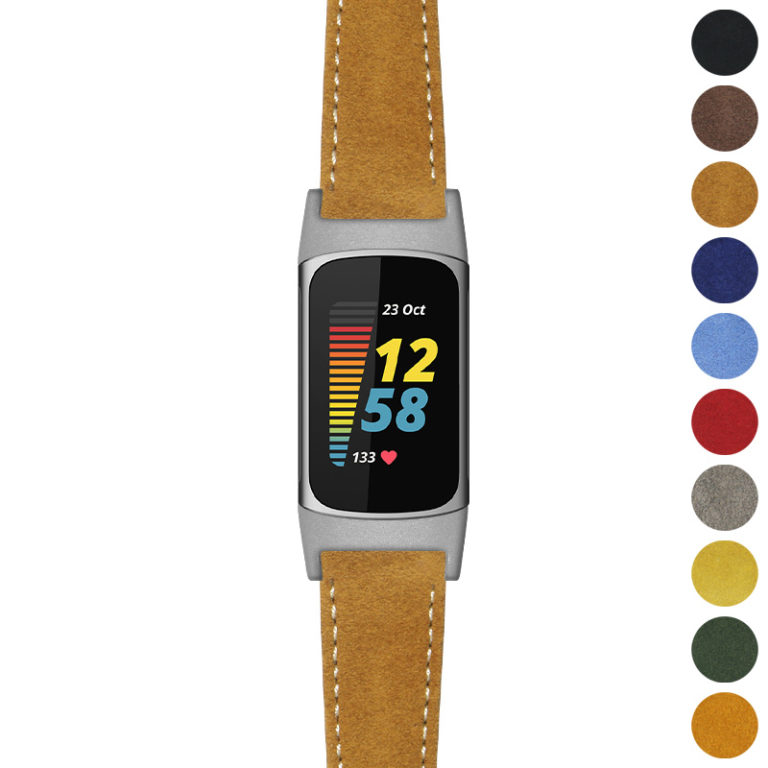 Stitched Suede Strap For Fitbit Charge 5 | StrapsCo