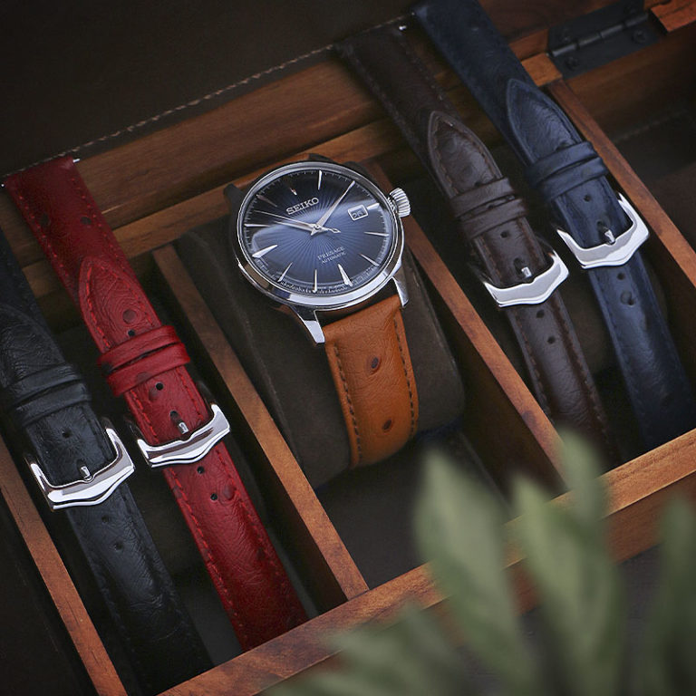 Ostrich-Embossed Leather Strap With Quick Release | StrapsCo