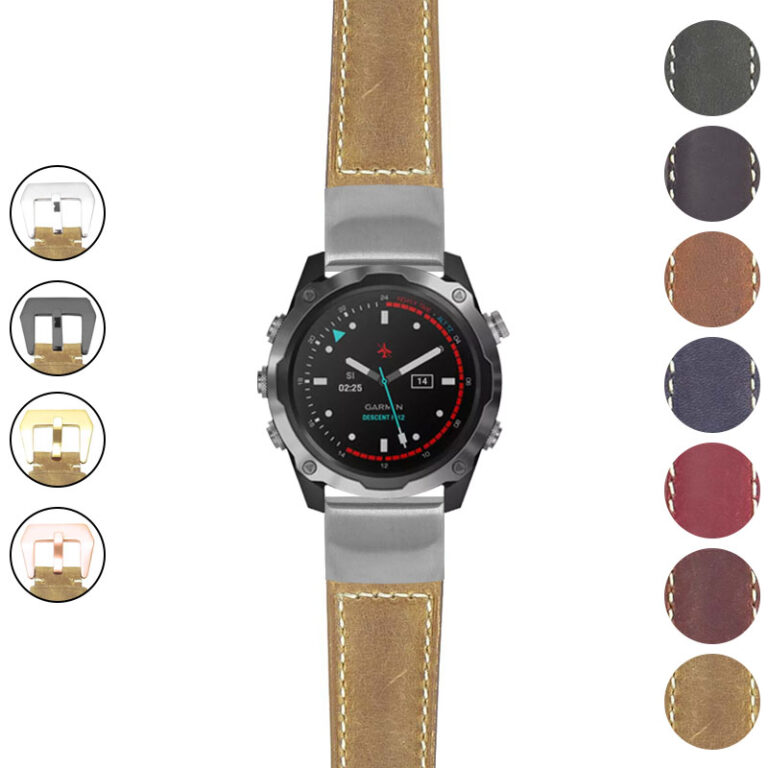 Salvage Leather Strap For Garmin Descent Mk2 | StrapsCo