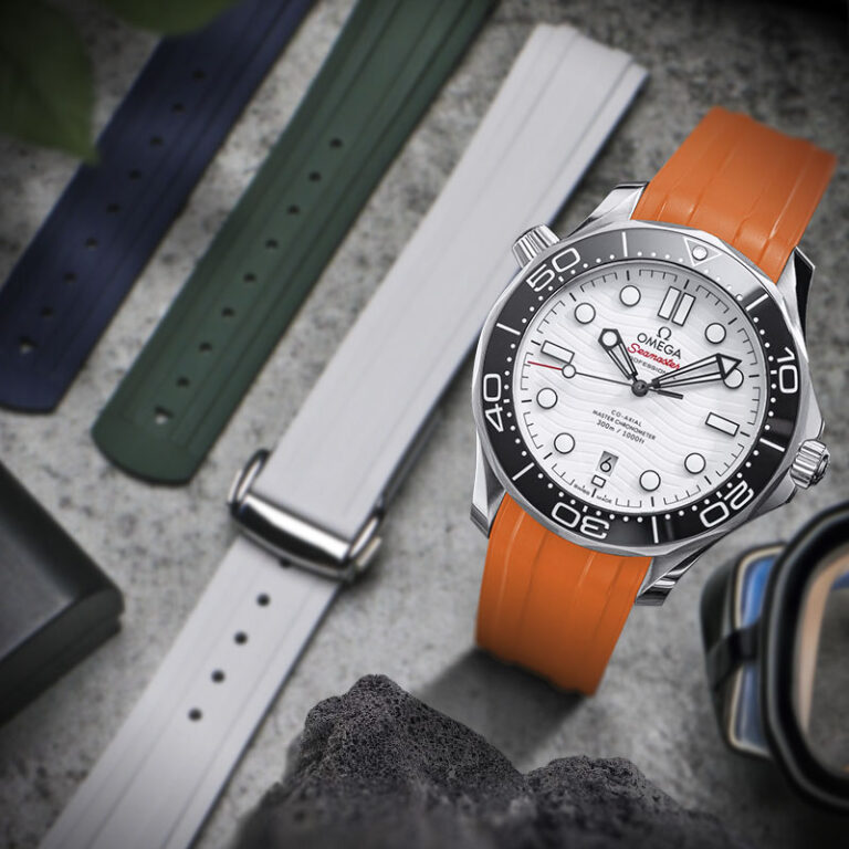 DASSARI FKM Rubber Strap With Deployant Clasp For Omega Seamaster ...